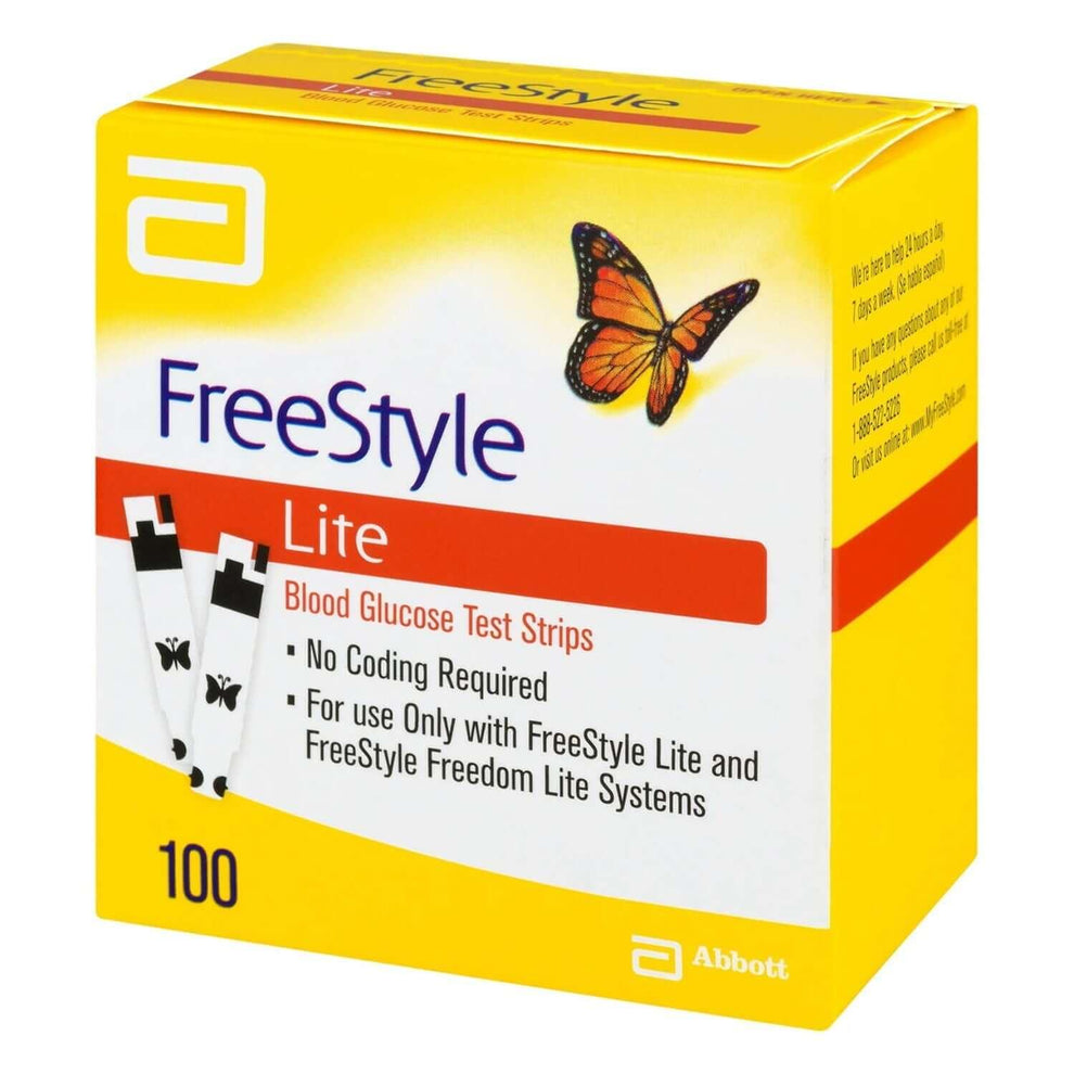 Freestyle Lite Blood Glucose Test Strips (Pack of 50x2 strips) – Active ...